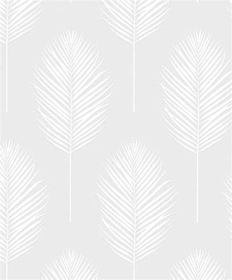 Seabrook Palm Leaf White Wallpaper Decoratorsbest