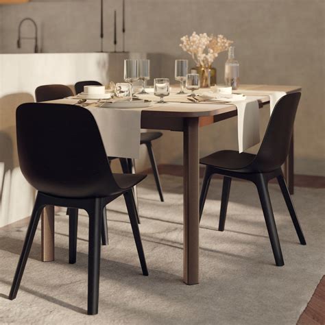 Стул пластиковый Ikea Odger Стул для кухни ИКЕА черный купить на Ozon по низкой цене 1737414283