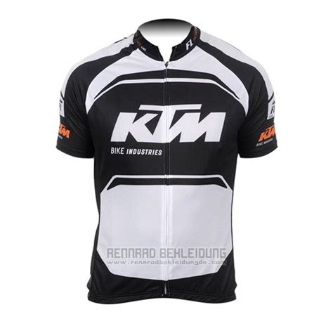 Fahrradbekleidung Ktm Shwarz Wei Trikot Kurzarm Und Tragerhose