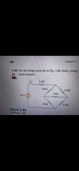 solved 3 36 use mesh analysis to obtain i1 i2 and i3 in the