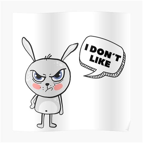 The Annoyed Rabbit Poster For Sale By Line Art Design Redbubble