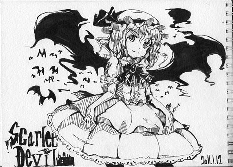 Safebooru Ballpoint Pen Medium Bat Bat Wings Blush Dated Dress Hat
