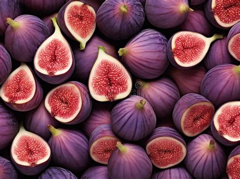 Natural Purple Figs With Small Grains Fruit Fig Background Stock