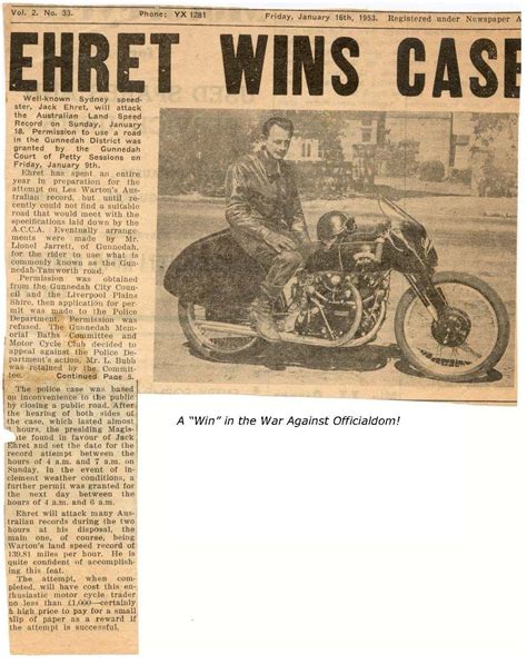Jack Ehret Australian Land Speed Racing Past And Present