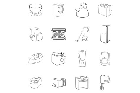 Household Appliances Icons Set Vector Graphic By Ylivdesign · Creative