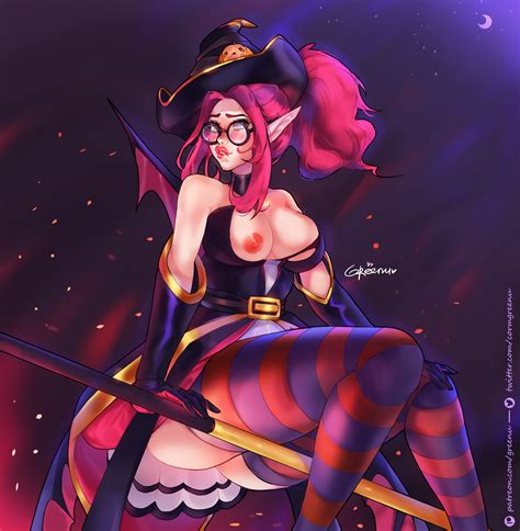 Rule 34 Belt Bewitching Janna Biting Own Lip Clothing Elf Ears