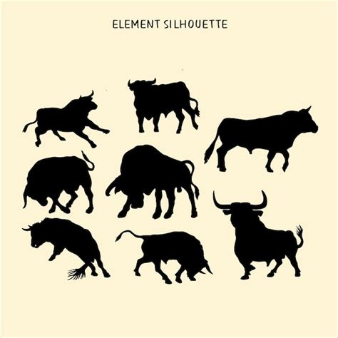 Premium Vector Vector Element Silhouette Bulls Icon