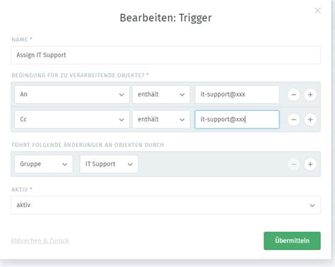 Trigger With More Than One Condition Technical Assistance Zammad Community