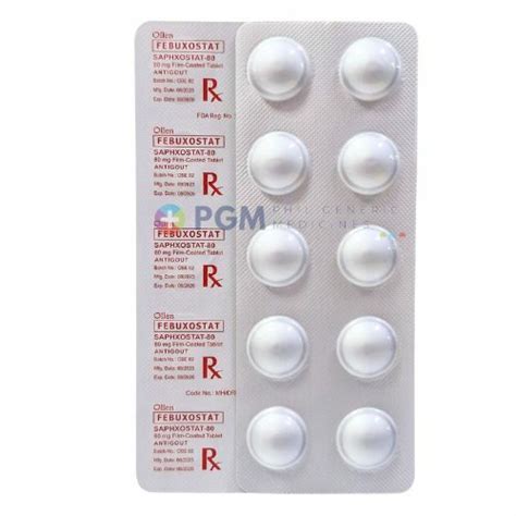 Febuxostat 80mg Tablet 3os Philippine Generic Medicine