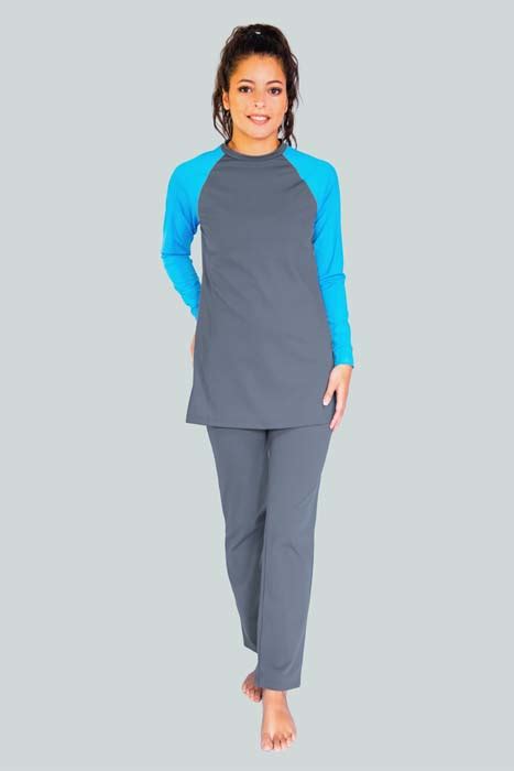 Ahiida Silver Aqua Sun Safe Long Sleeve With Pant Swimsuit