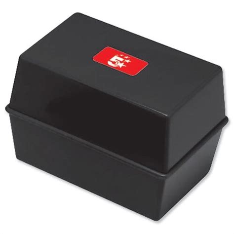 Index Card Box Black Capacity 250 Cards 8x5in 203x127mm 5 Star Hunt Office Uk
