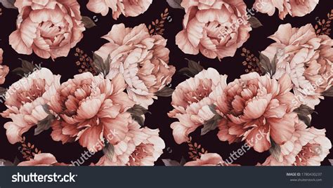Seamless Floral Pattern Peony Flowers On Stock Illustration Shutterstock