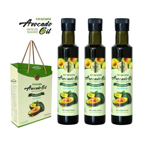 비바팜 엑스트라버진 아보카도 오일 선물세트 Ncs 냉압착 멕시코산 Hass품종 250ml X 3병
