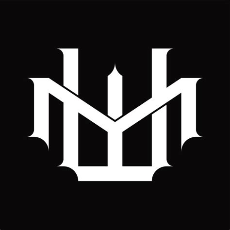 Mw Logo Monogram With Vintage Overlapping Linked Style Design Template