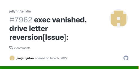Exec Vanished Drive Letter Reversion Issue · Issue 7962 · Jellyfinjellyfin · Github