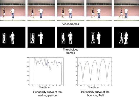3 top video frames middle thresholded frames bottom periodicity