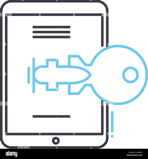 Mobile Security Line Icon Outline Symbol Vector Illustration Concept Sign Stock Vector Image