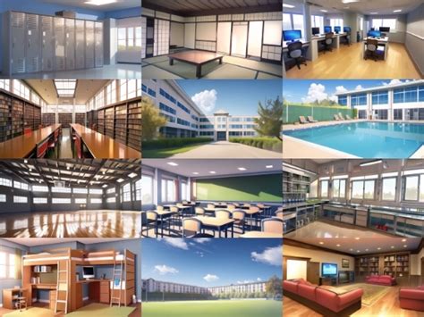 【アニメ調の学校や学園系背景】著作権フリーの高解像度画像100枚