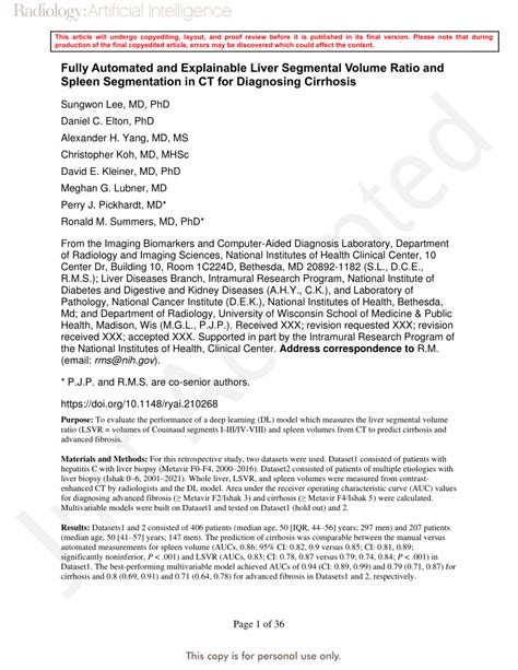 pdf fully automated and explainable liver segmental volume ratio and spleen segmentation in ct