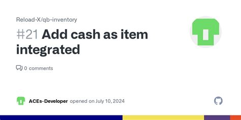 Add Cash As Item Integrated · Issue 21 · Reload Xqb Inventory · Github