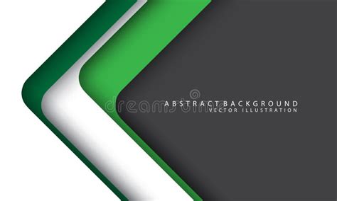 Abstract Arrow Green White Arrow Curve Geometric Direction On Grey With Blank Space Design