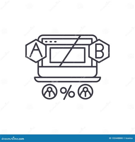 Ab Testing Line Icon Concept Ab Testing Vector Linear Illustration