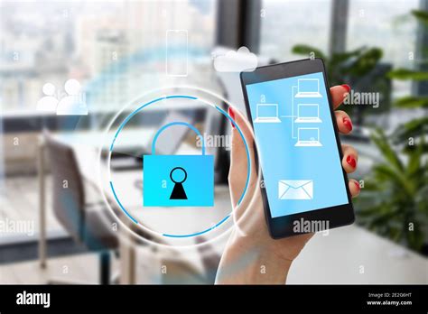 Cyber Security Network Concept Hand Using Smartphone With Master Key Connect World Networking