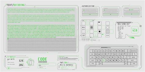 Hud Interface Elements For Decoding Data Screen Stock Vector Illustration Of Security