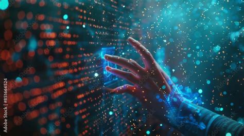 Hand Touching A Spinning Data Flow Data Flow Processing Visualization