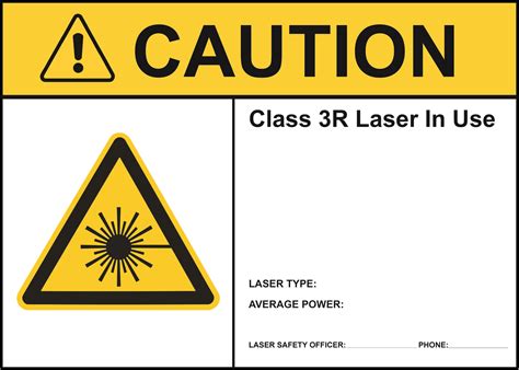 Caution Class 3r Laser In Use Laser Warning Sign Attenutech