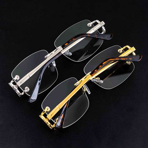 Giantluster Jewelry Gl Hip Hop Iced Out 5a Diamond Mens Rimless