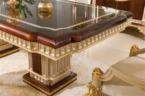 Casa Padrino Luxury Baroque Dining Room Furniture Set Dark Brown Gray Gold Casa Padrino