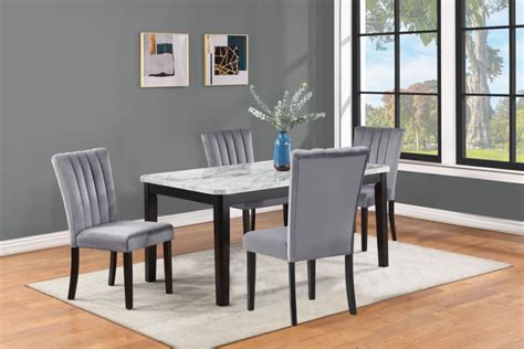 Crown Mark Pascal Dining Table And 4 Chairs 2224 5p
