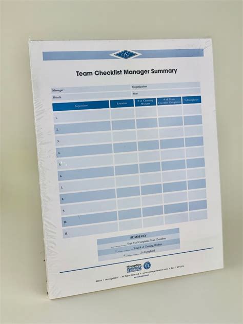 Team Checklist Manager Summary Os1 Store