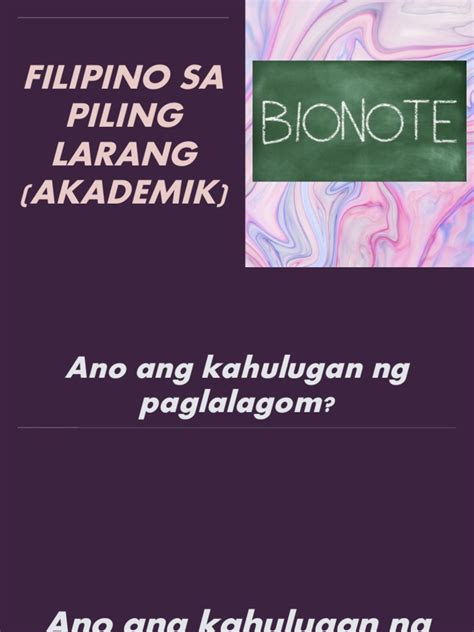 Bionote Pdf