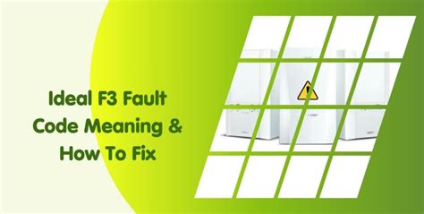 ideal f3 fault code meaning and how to fix