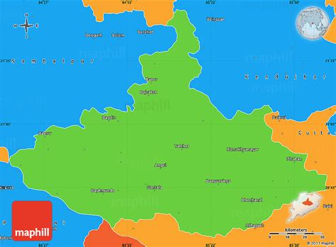 Political Simple Map Of Dhenkanal