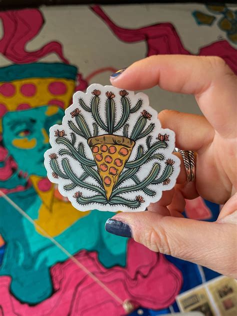Pizza Cactus Sticker — Bennys Merch