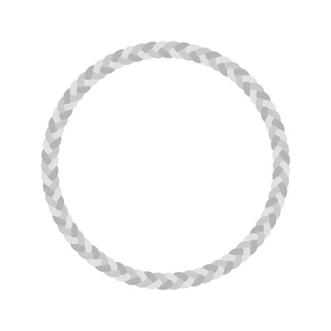 Grey Braided Rope Circle Frame Vector Circular Lasso Cord Border