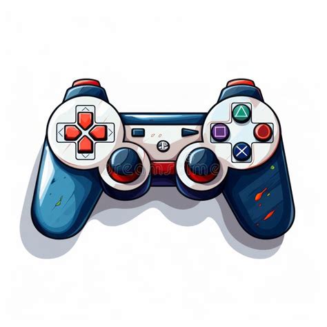 Colorful Handdrawn Gamepad Illustration With Ps1 Graphics Stock Illustration Illustration Of