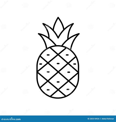 Pineapple Outline Vector Icon That Can Easily Edit Or Modify Stock