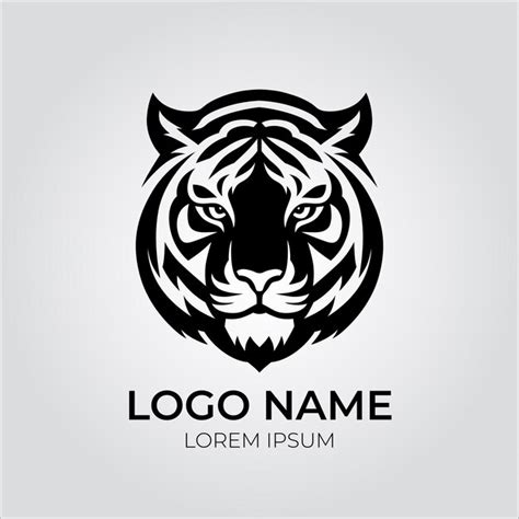 호랑이 머리 로고 일러스트레이션 디자인 템플릿 프리미엄 벡터