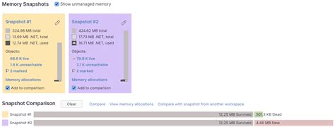 Compare Snapshots Dotmemory Documentation
