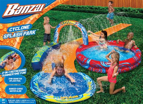 Banzai Cyclone Splash Park Inflatable Sprinkling Slide And Water Aqua