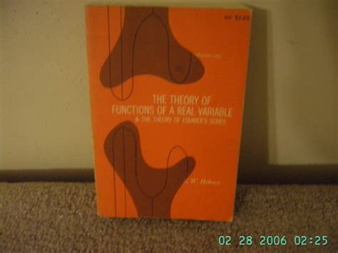 The Theory Of Functions Of A Real Variable And The Theory Of Fouriers Series Volume 1