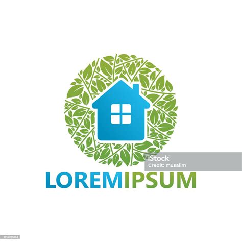 하우스 플랜트 로고 템플릿 디자인 벡터 엠블럼 디자인 컨셉 크리에이티브 심볼 아이콘 0명에 대한 스톡 벡터 아트 및 기타 이미지 0명 개념 개념과 주제 Istock