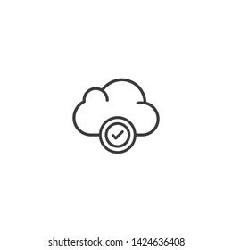 Cloud Uploading Vector Illustration Outline Sign Stock Vector Royalty