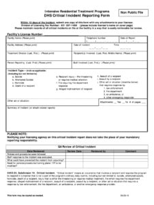 Critical Incident Report Form Pdf Dhs Mn Fill Out And Sign Printable