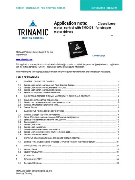 An032 Closed Loop Motor Control With Tmc4361 For Stepper Pdf Control Theory Motor Control