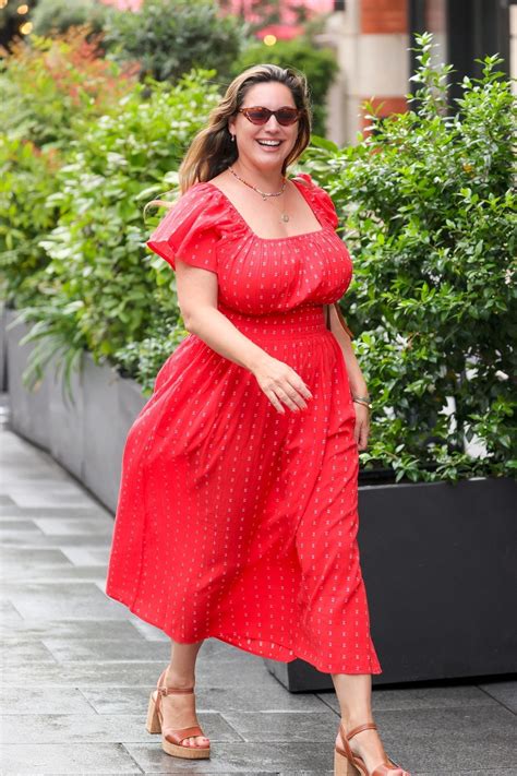 Kelly Brook Busty Red Dress Heart Breakfast Show Hot Celebs Home